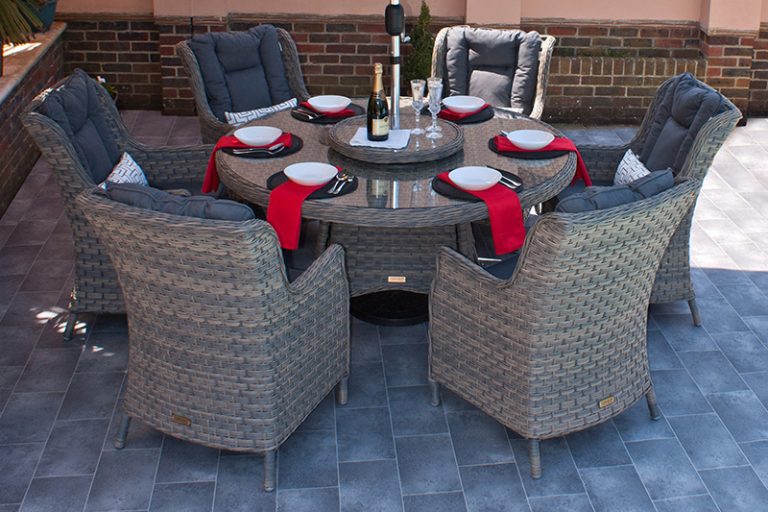 Corfu Woodash 150cm Round Dining Set – Firmans Direct