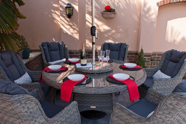 Corfu Woodash 150cm Round Dining Set – Firmans Direct