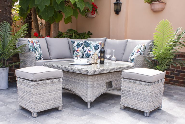 Corfu Stone Casual Corner Dining Set – Firmans Direct