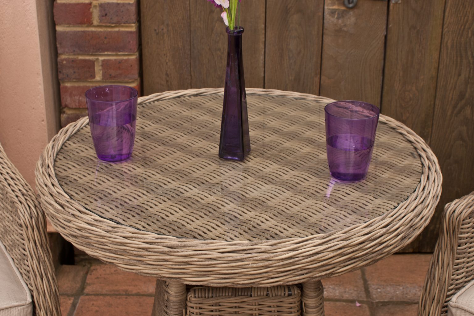 Corfu Natural Bistro Set with Wingback Chairs – Firmans Direct