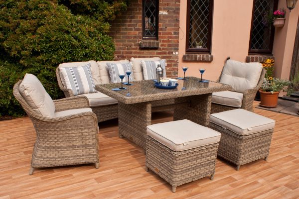 Corfu Natural Rectangular Dining Set – Firmans Direct