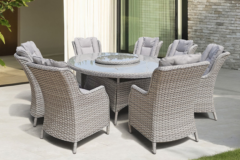 Corfu Willow 210cm Elliptical Dining Set – Firmans Direct